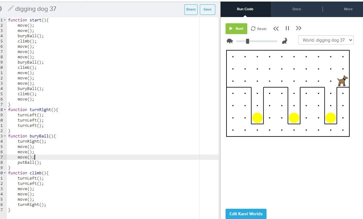 Solve Karel code solution jigsaw puzzle online with 28 pieces