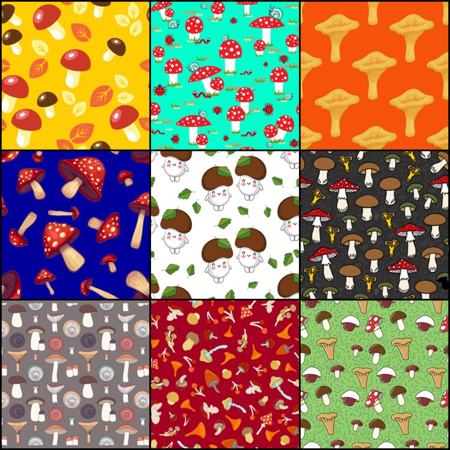 Solve Mushroom patterns 1 jigsaw puzzle online with 225 pieces