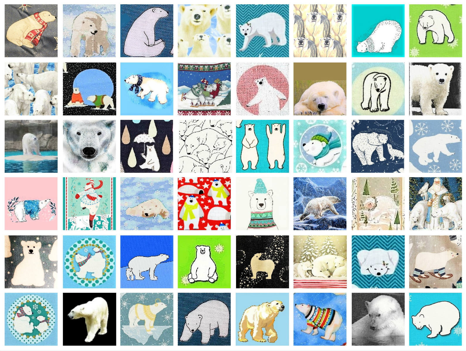 Solve PATCHWORK POLAR BEARS 6 jigsaw puzzle online with 391 pieces