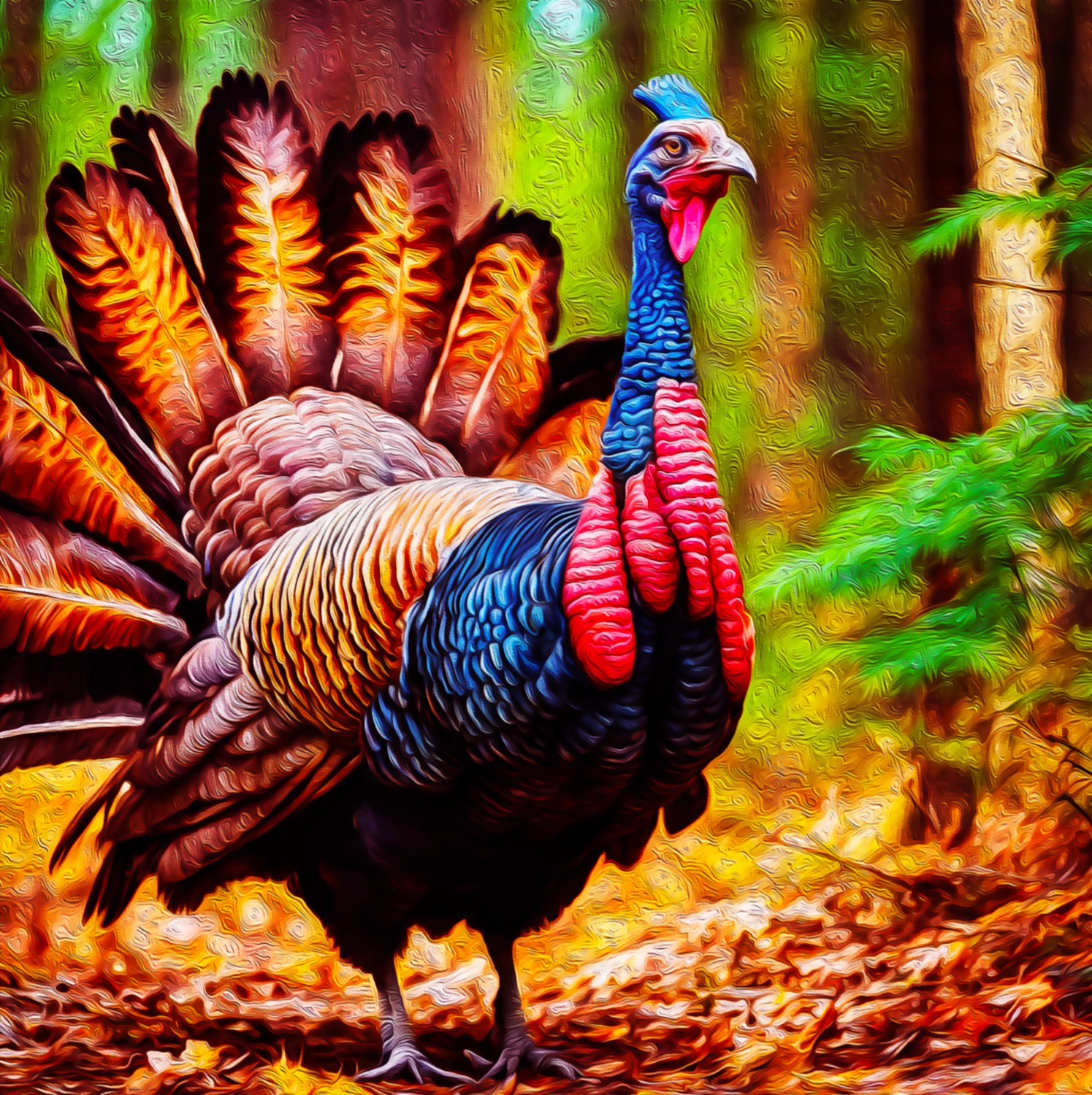 Solve Wild Thanksgiving Turkey (resizable 9-600 pcs) jigsaw puzzle ...