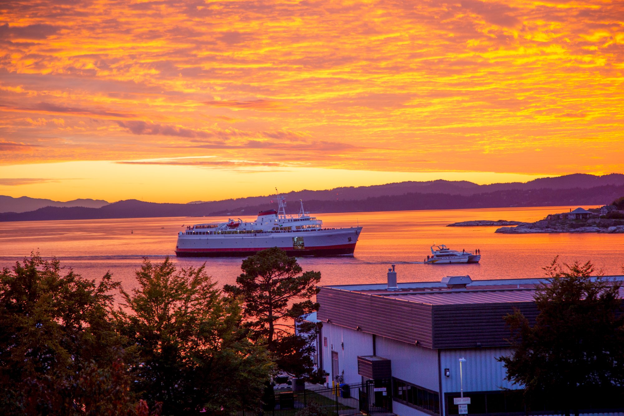 Solve The Coho ferry enters Victoria Harbour under a spectacular sunset ...