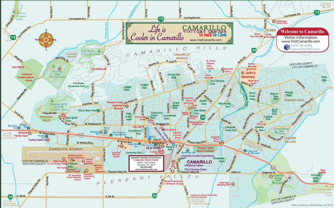 Solve Map of camarillo jigsaw puzzle online with 60 pieces