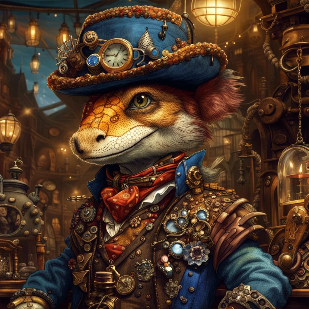 Solve Steampunk night market jigsaw puzzle online with 144 pieces