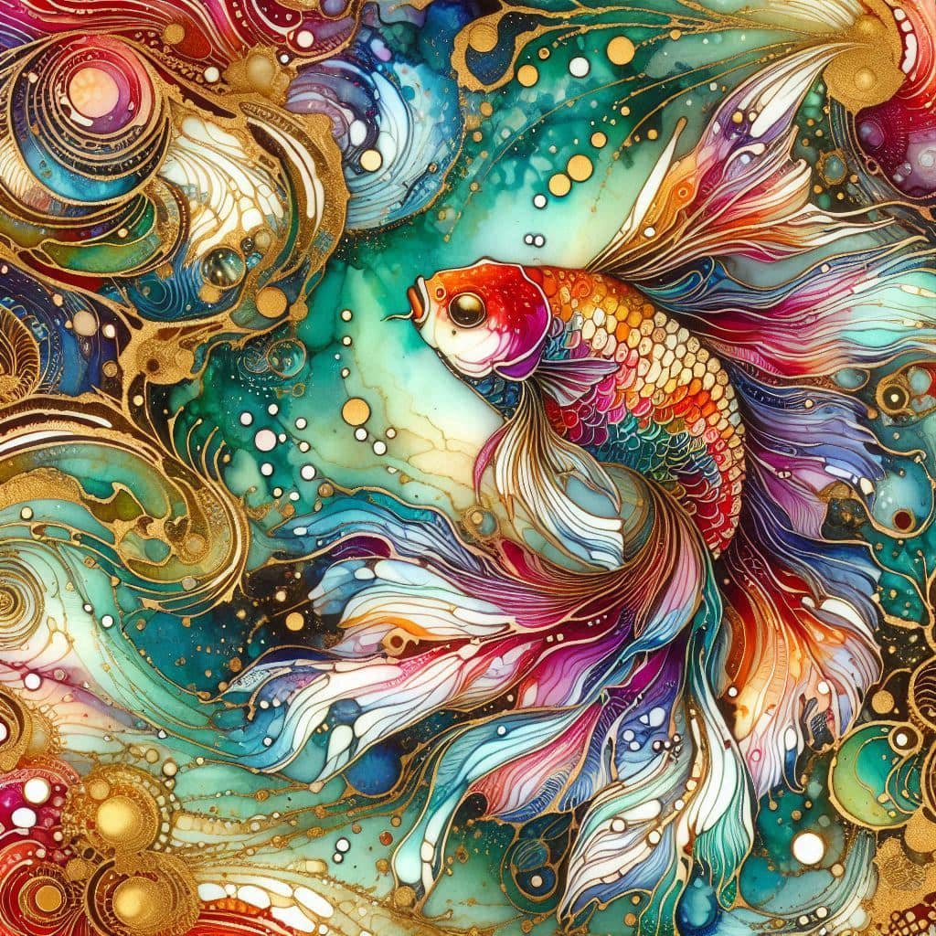 Solve Ornamental Goldfish jigsaw puzzle online with 121 pieces