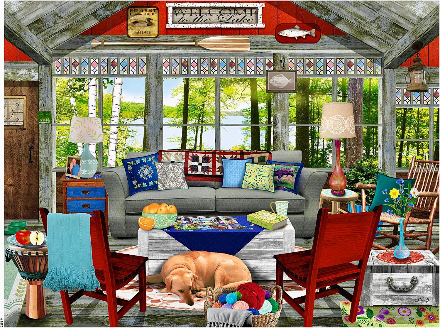 Solve LAKE CABIN jigsaw puzzle online with 165 pieces