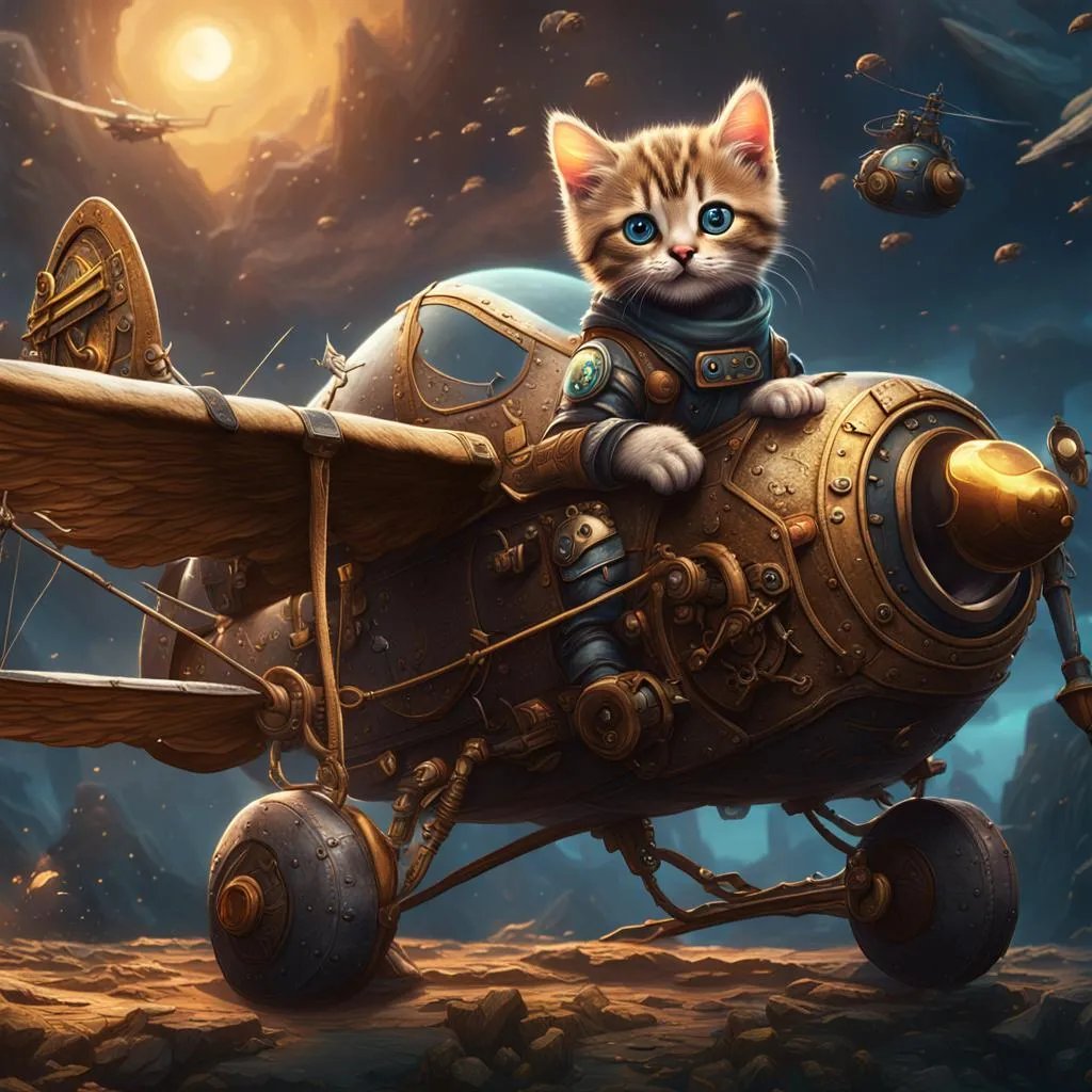 Solve Kitty Pilot jigsaw puzzle online with 100 pieces