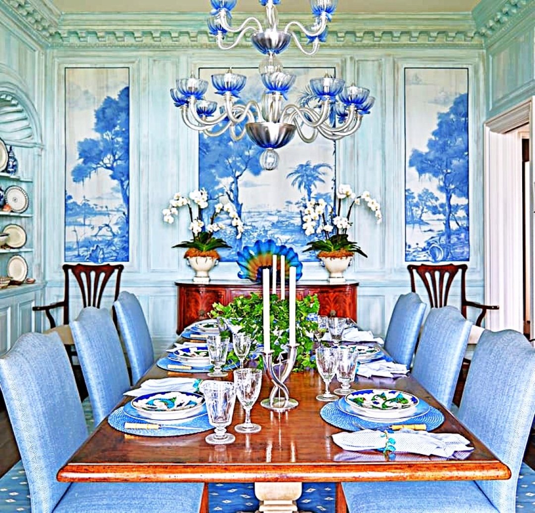 Solve Blue dining room jigsaw puzzle online with 255 pieces