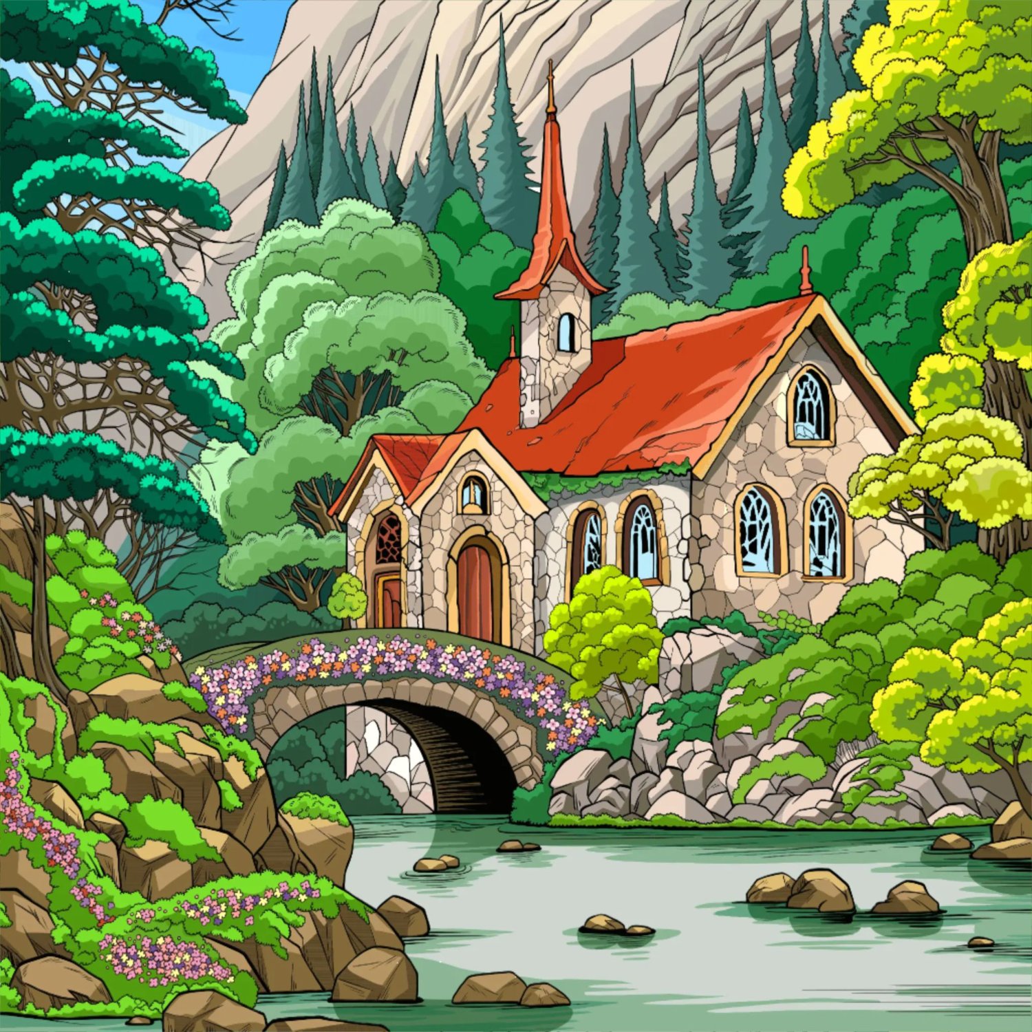 Solve PUZZLE - Stone House By A Stone Bridge jigsaw puzzle online with ...