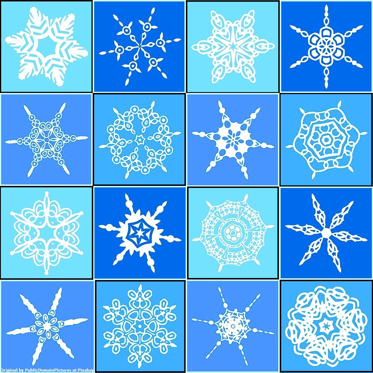 Solve Snowflake squares ⛄ jigsaw puzzle online with 100 pieces