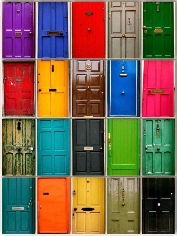 Solve Rainbow Doors jigsaw puzzle online with 80 pieces