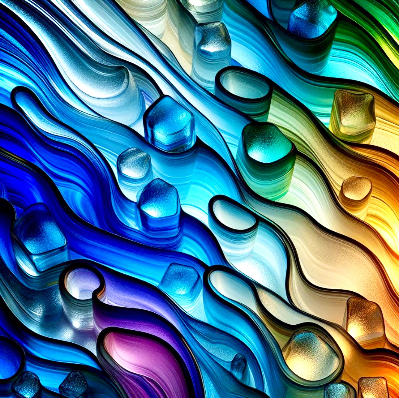 Solve Glow Glass jigsaw puzzle online with 64 pieces