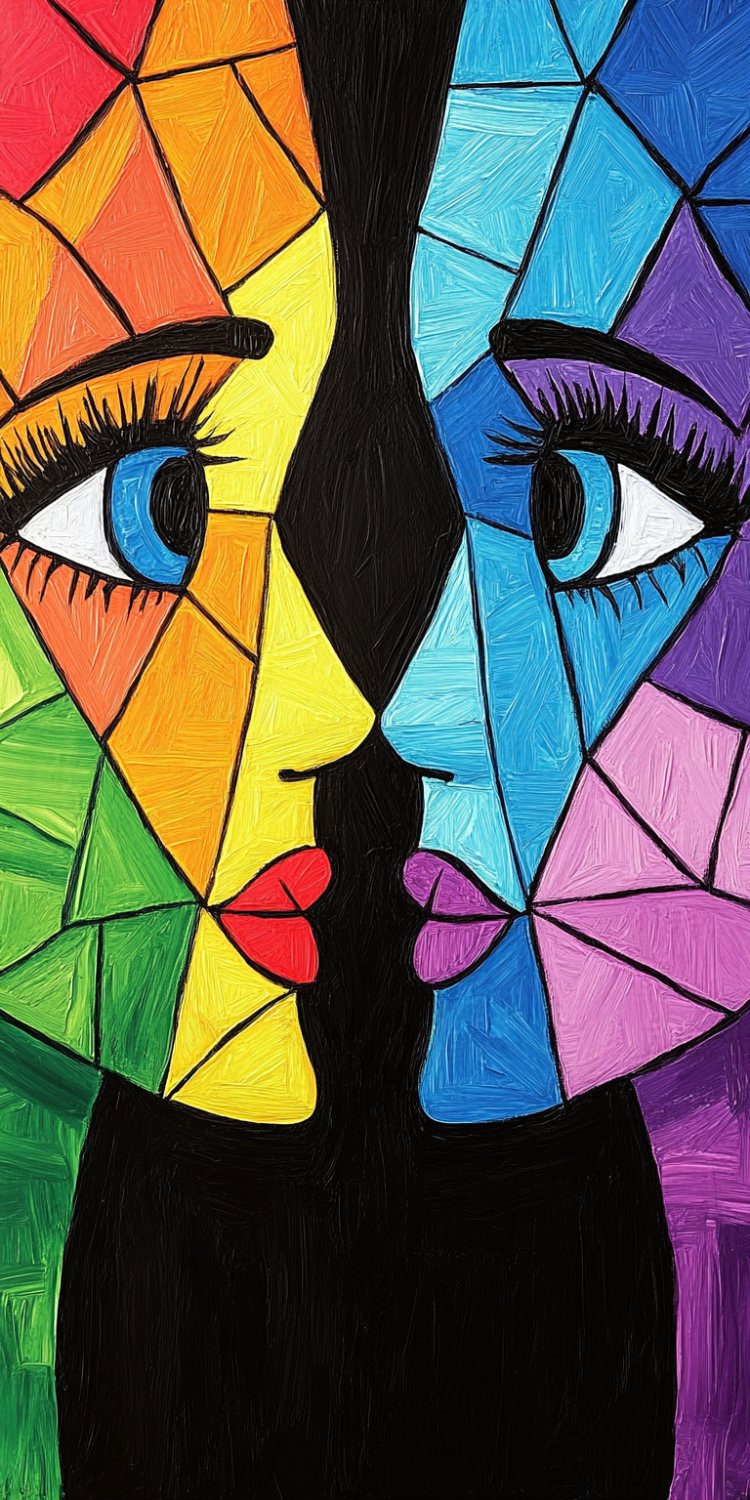 Solve 🎨 When Warm Meets Cool: A Dialogue in Color jigsaw puzzle online with 128 pieces