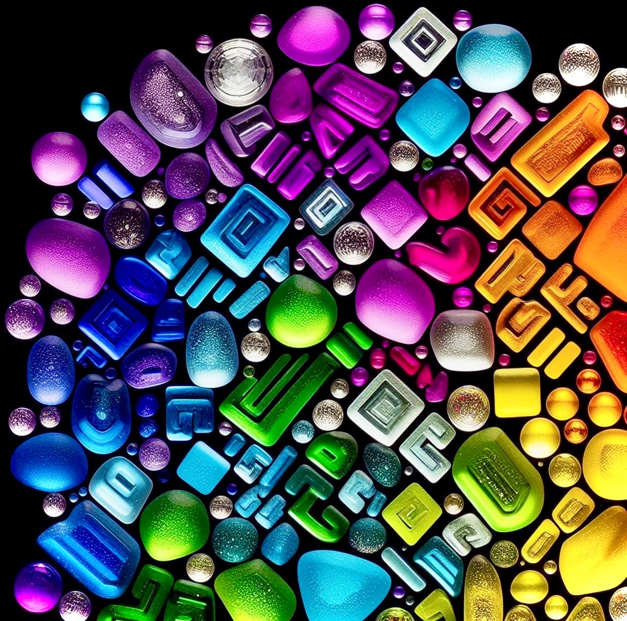 Solve Rainbow Building Blocks jigsaw puzzle online with 49 pieces