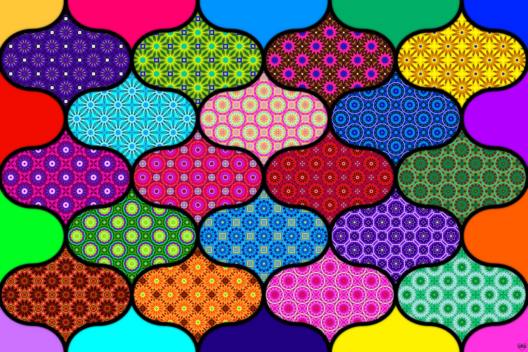 Solve Tessellated Patterns!! ~ S jigsaw puzzle online with 54 pieces