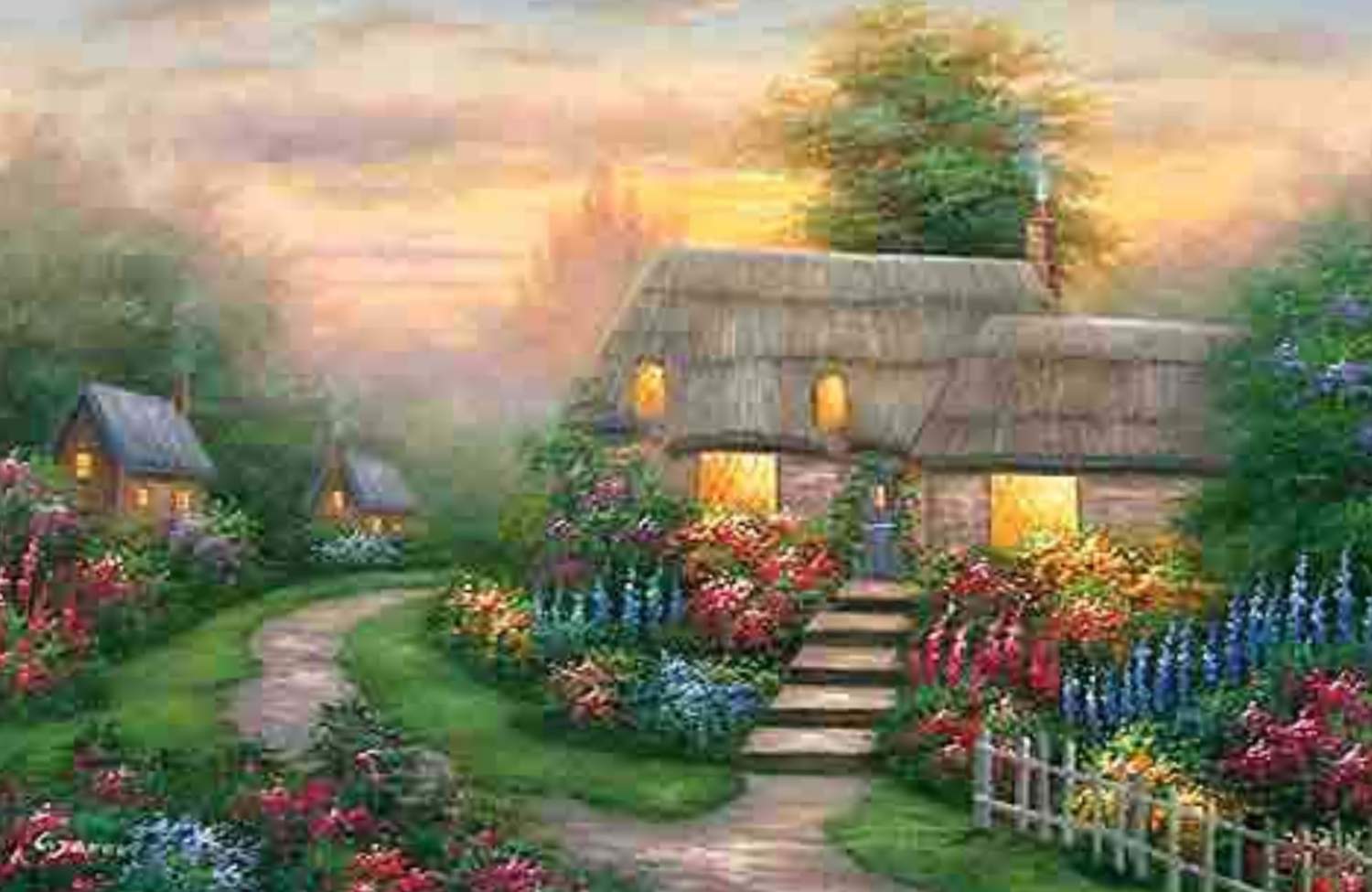 Solve Pretty cottages! jigsaw puzzle online with 96 pieces