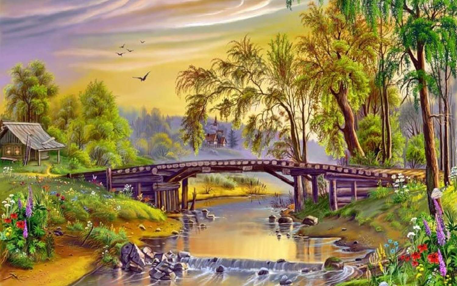 Solve PUZZLE - Country View jigsaw puzzle online with 77 pieces