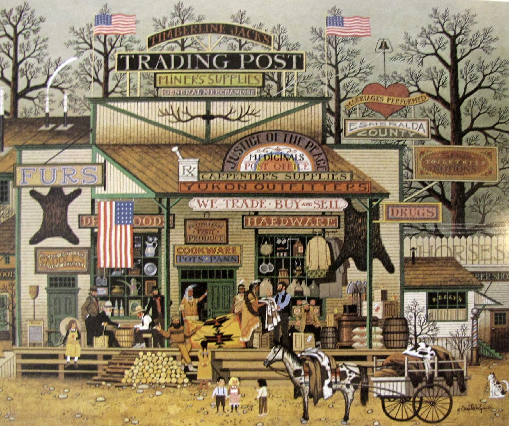 Solve Timberline Jack's {Charles Wysocki} jigsaw puzzle online with 168 pieces