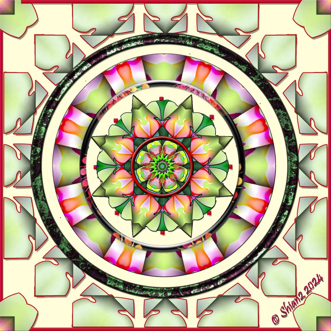 Solve Kaleidos and Rings jigsaw puzzle online with 16 pieces