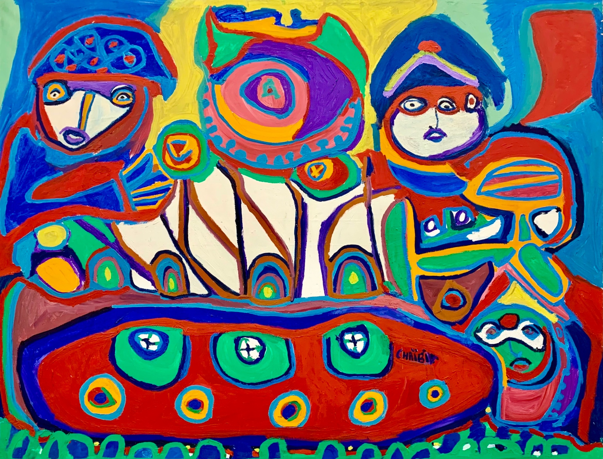 Solve Chaïbia Talal, The Fishermen, 1979, oil on canvas jigsaw puzzle ...