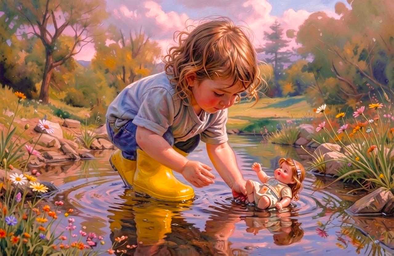 Jigsaw Puzzle | 54 pieces | What Fun a Spring Puddle (resize 12-294 ...