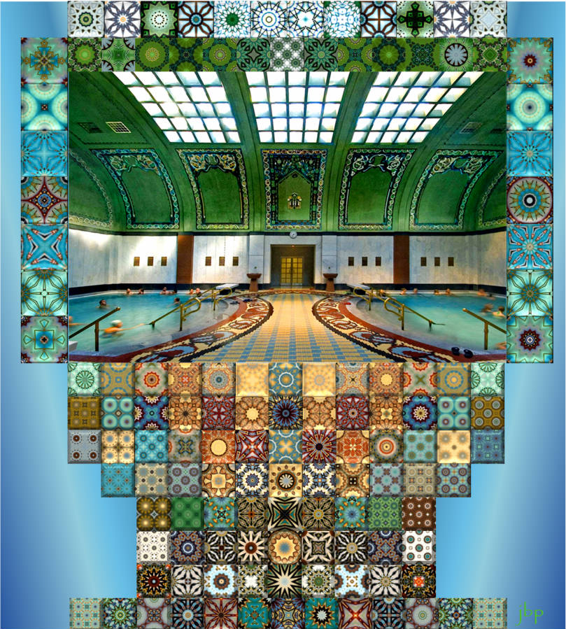 Solve Art Deco Landscapes -26 bathing in Budapest jigsaw puzzle online ...