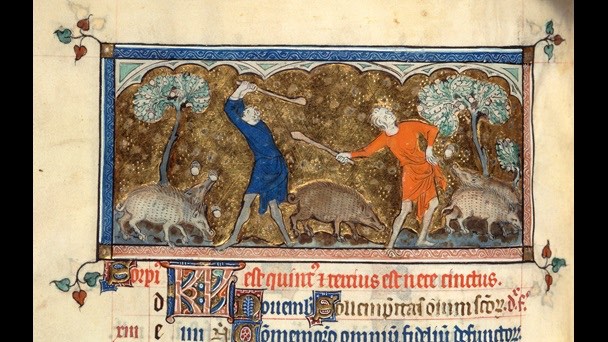 Solve Calendar page from the Queen Mary Psalter Showing Peasants ...