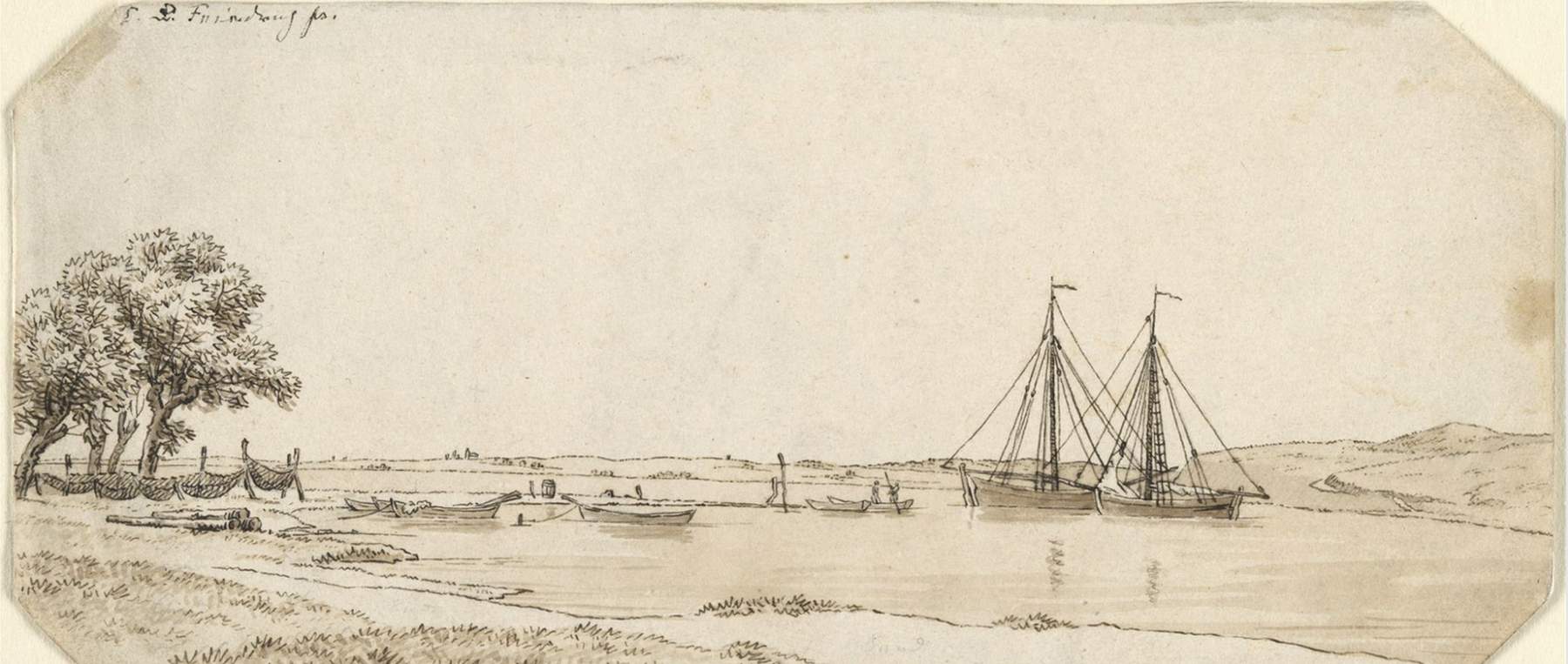 Solve Caspar David Friedrich: Seeufer auf Rügen mit zwei Fischerbooten ...