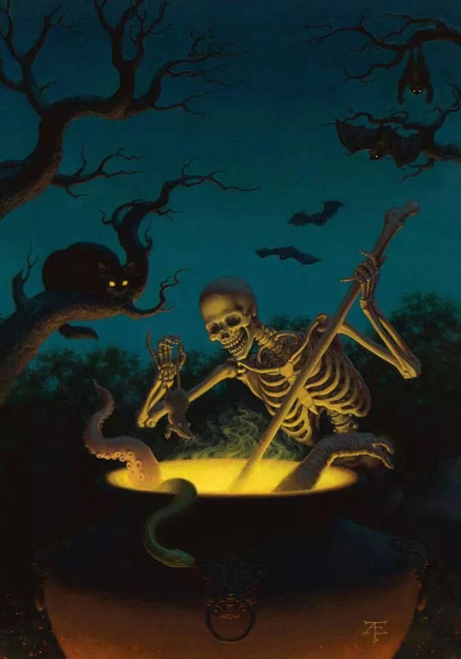 Solve The Skeleton Makes a Stew jigsaw puzzle online with 176 pieces