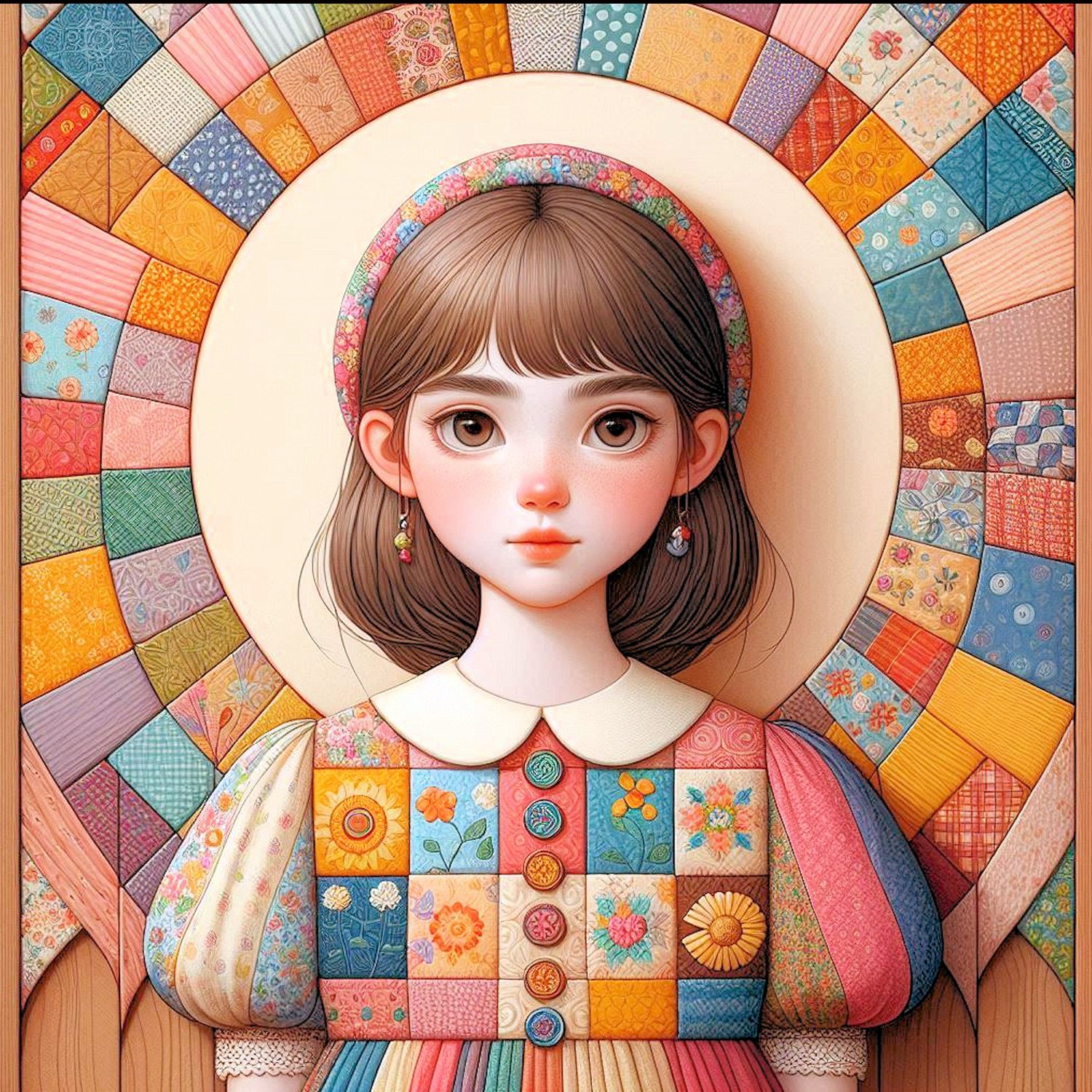 Solve PATCHWORK GIRL jigsaw puzzle online with 100 pieces