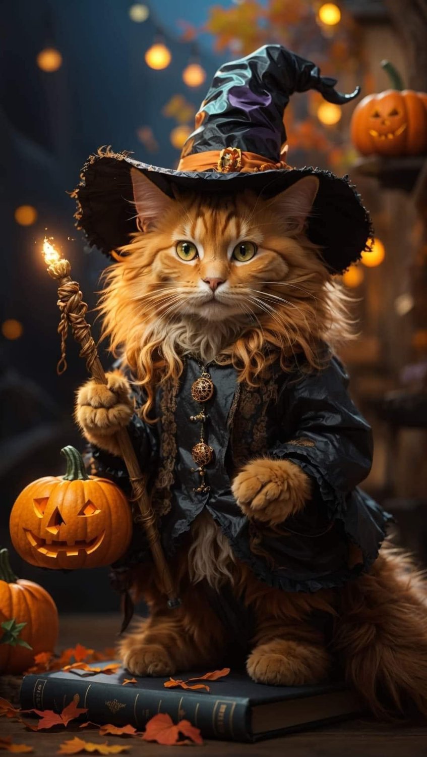 Solve Halloween Cat jigsaw puzzle online with 510 pieces