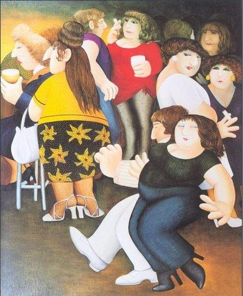 Solve The Dance by Beryl Cook jigsaw puzzle online with 48 pieces