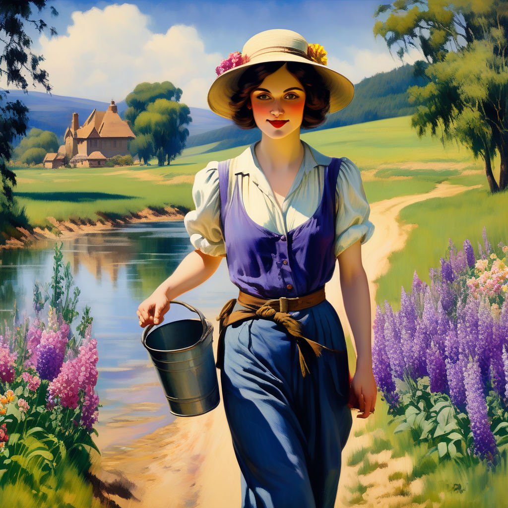 Solve Going for Water jigsaw puzzle online with 100 pieces