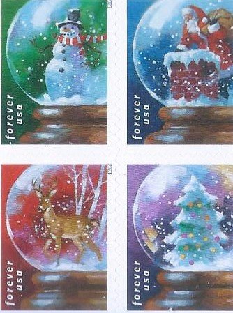 Solve Snow Globe Stamps jigsaw puzzle online with 20 pieces