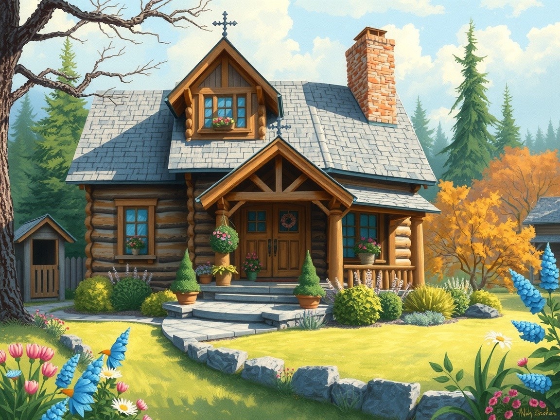 Solve Quaint Log Canin jigsaw puzzle online with 165 pieces