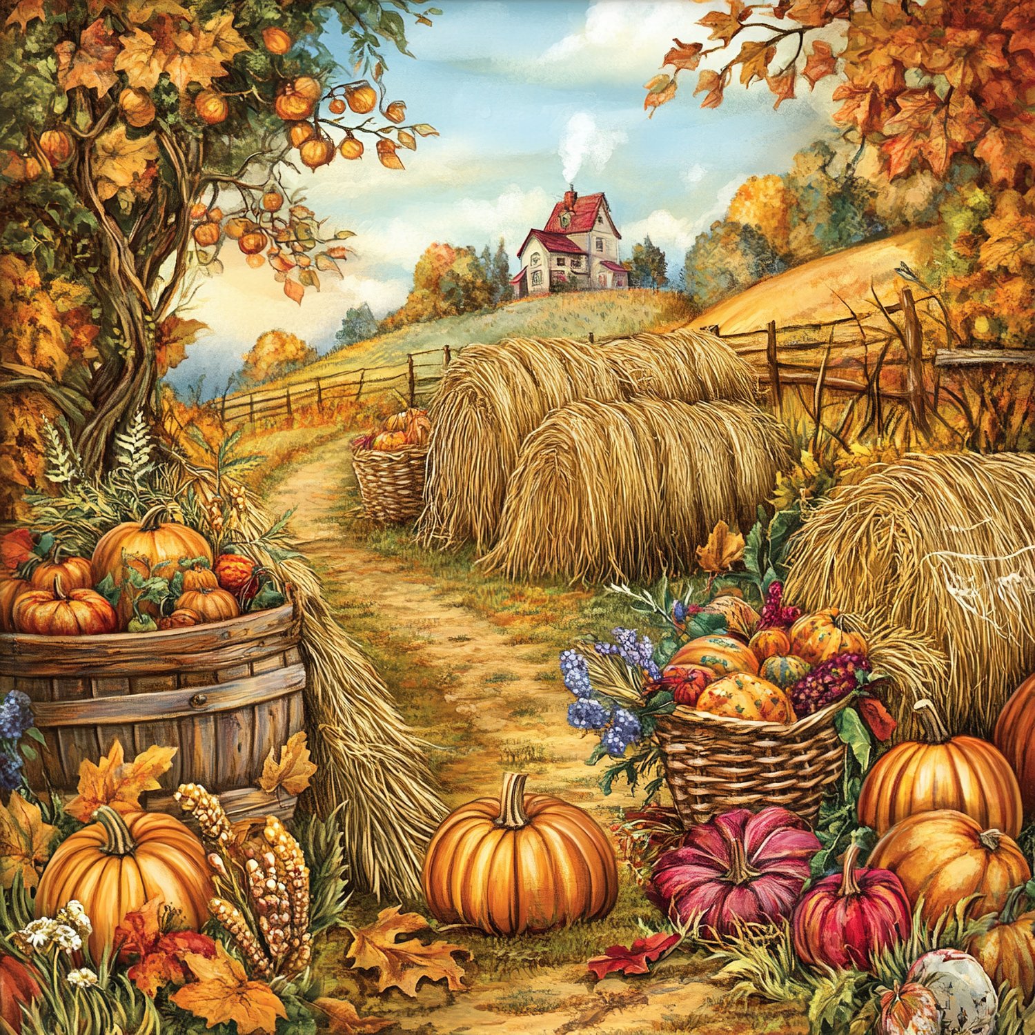 Solve Fall Harvest jigsaw puzzle online with 100 pieces