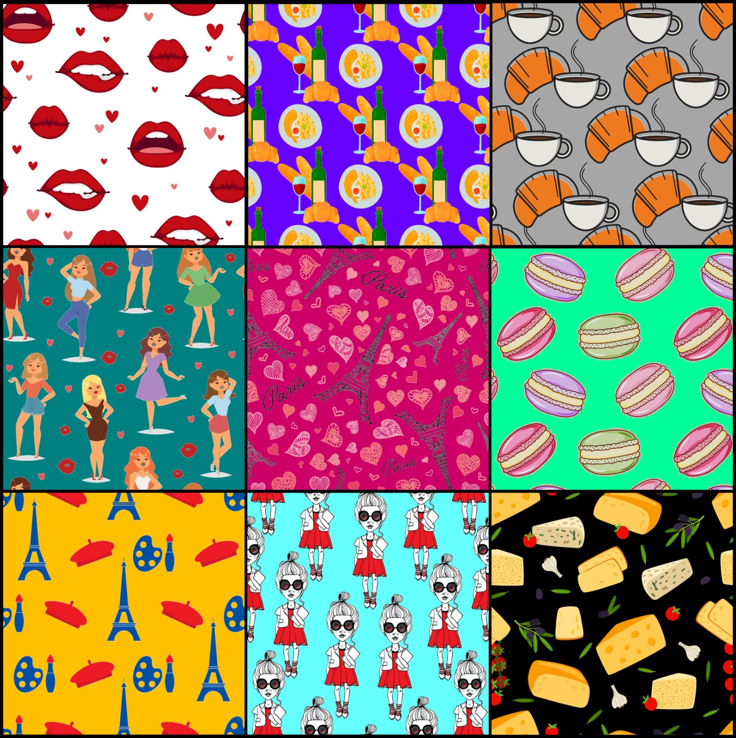 Solve French patterns 2 jigsaw puzzle online with 81 pieces