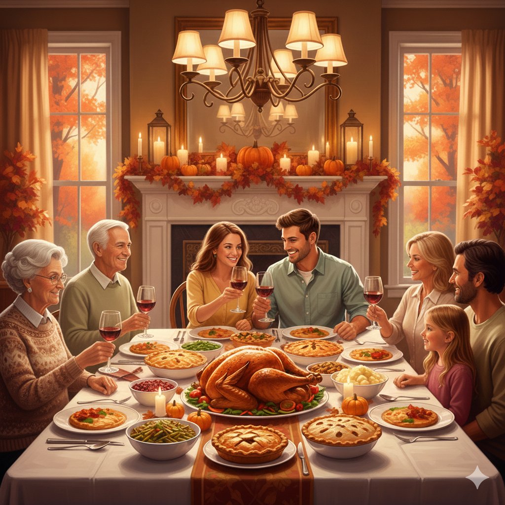 Solve A Family Thanksgiving jigsaw puzzle online with 100 pieces