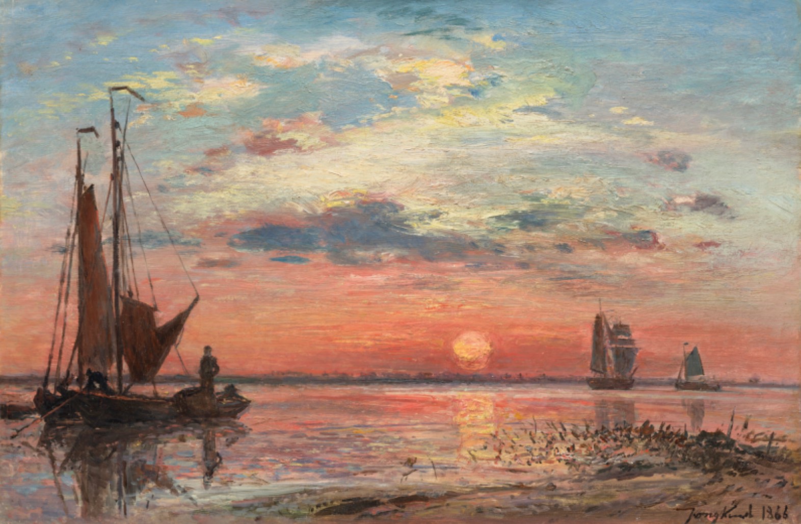 Solve Johan Barthold Jongkind (Dutch, 1819–1891), L'Escaut près d ...