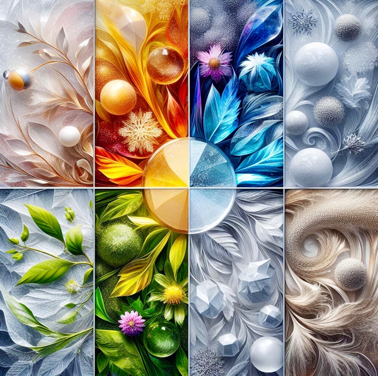 Solve Ice Feathers Snow Flowers jigsaw puzzle online with 64 pieces