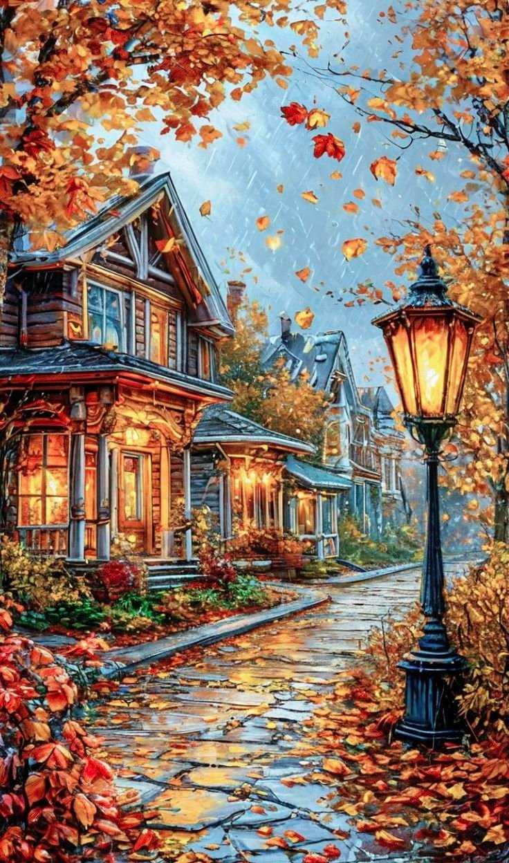 Solve autumn scene jigsaw puzzle online with 66 pieces