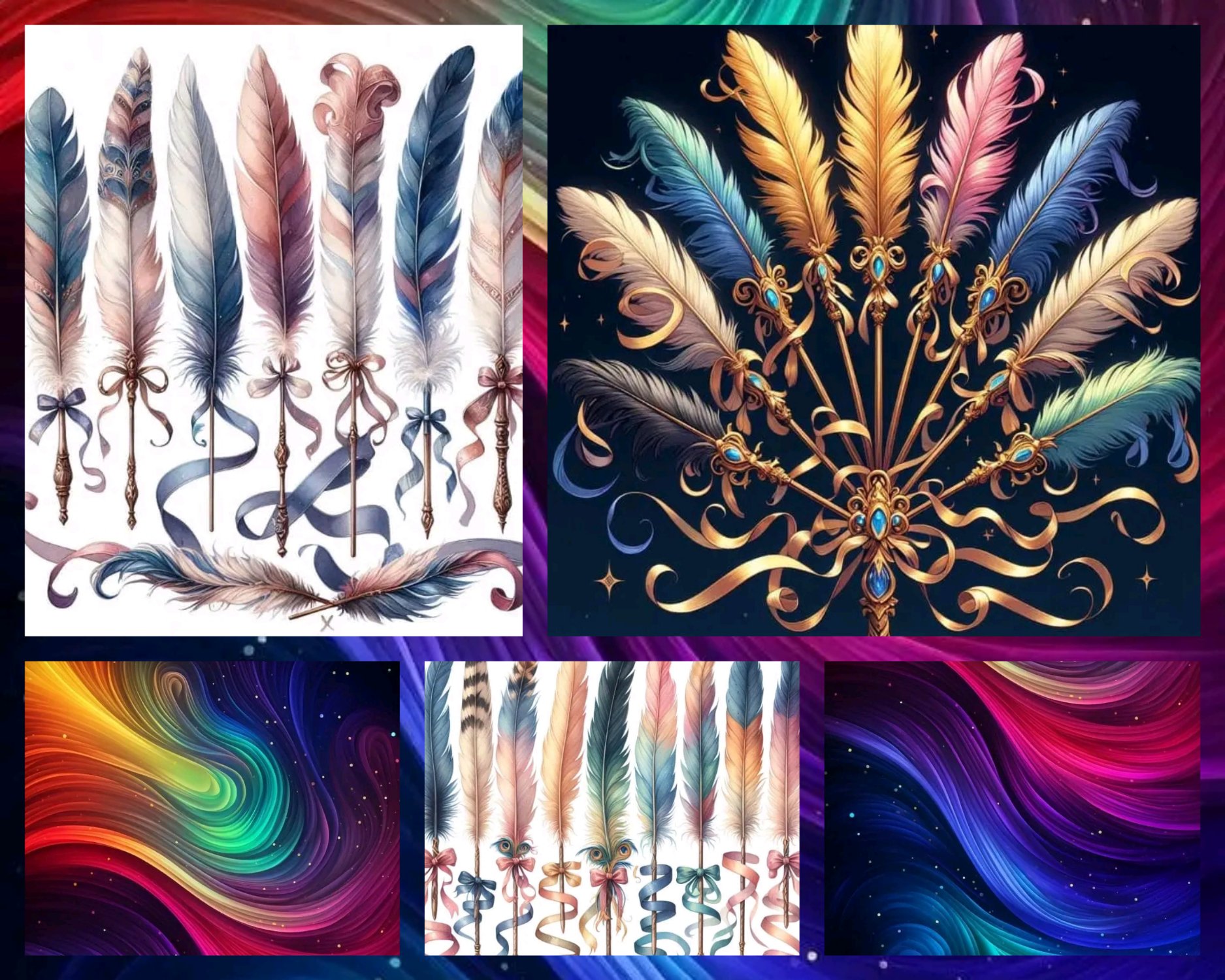 Solve Rainbow Feathers jigsaw puzzle online with 80 pieces