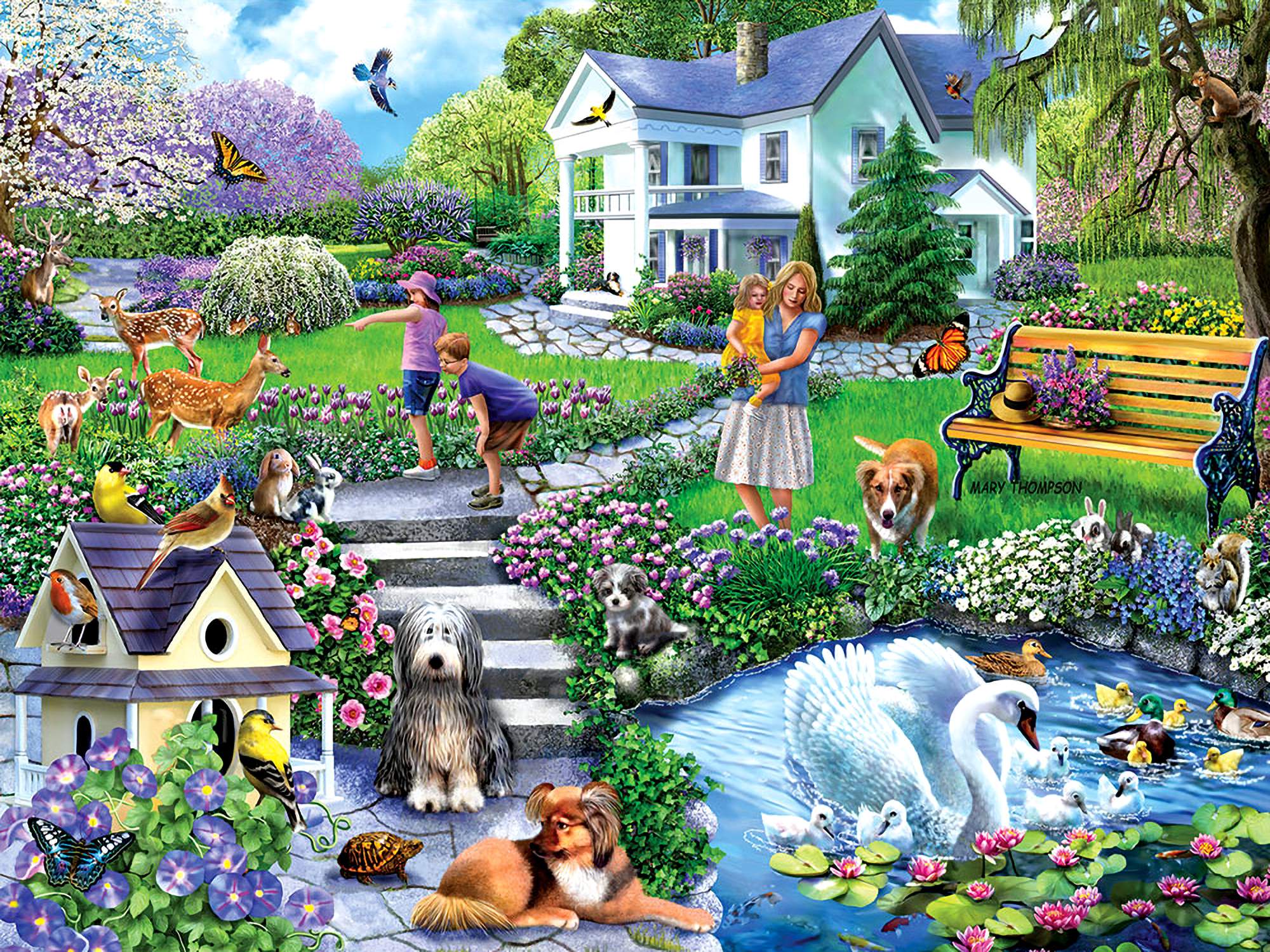 Solve Lily Pond-Mary Thompson jigsaw puzzle online with 352 pieces