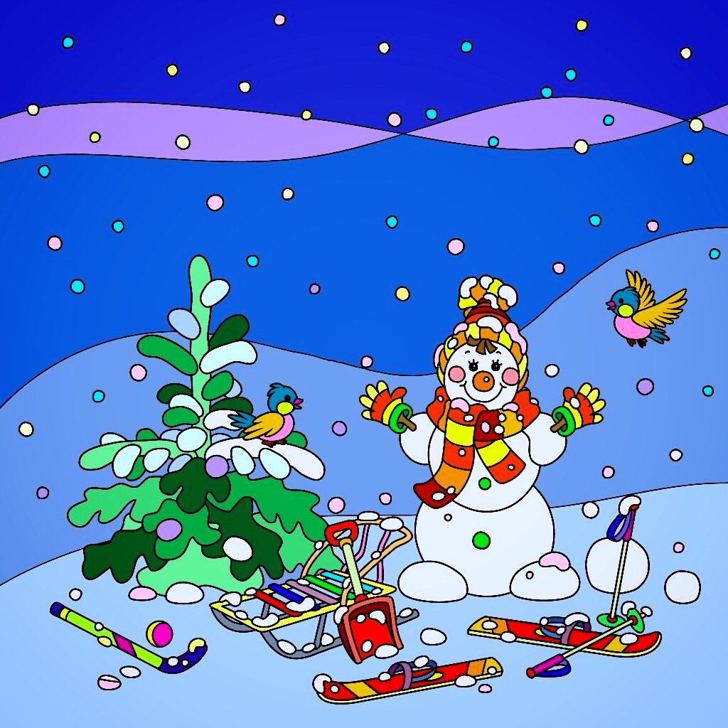 Solve Happy snowman jigsaw puzzle online with 100 pieces