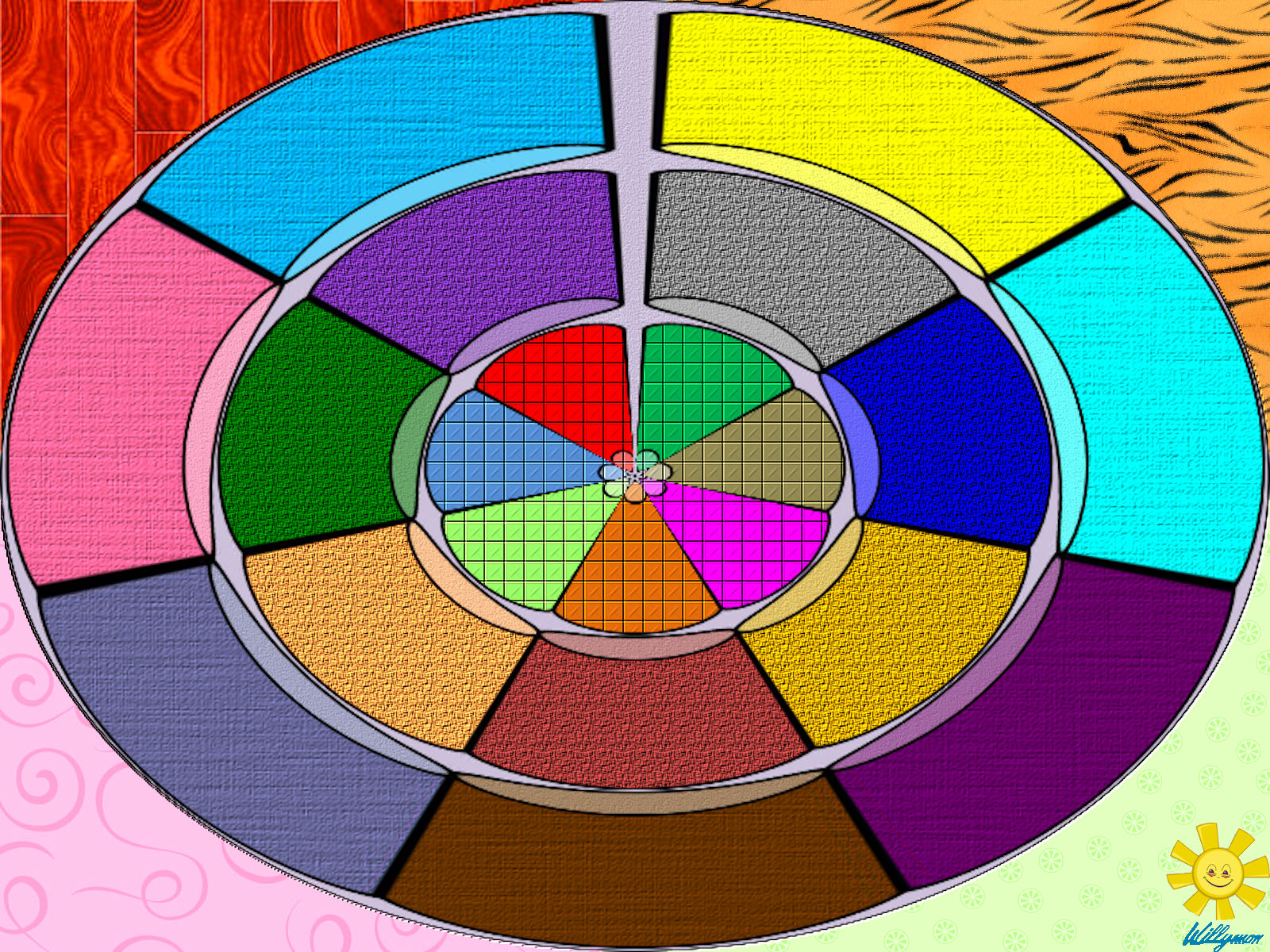 Solve color wheel jigsaw puzzle online with 540 pieces