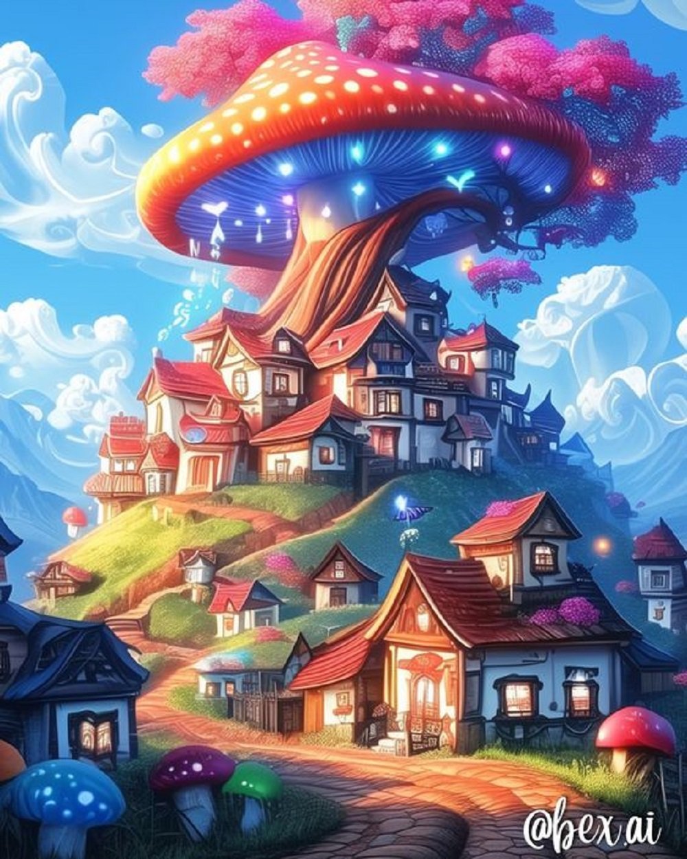 Solve Toadstool Village jigsaw puzzle online with 80 pieces