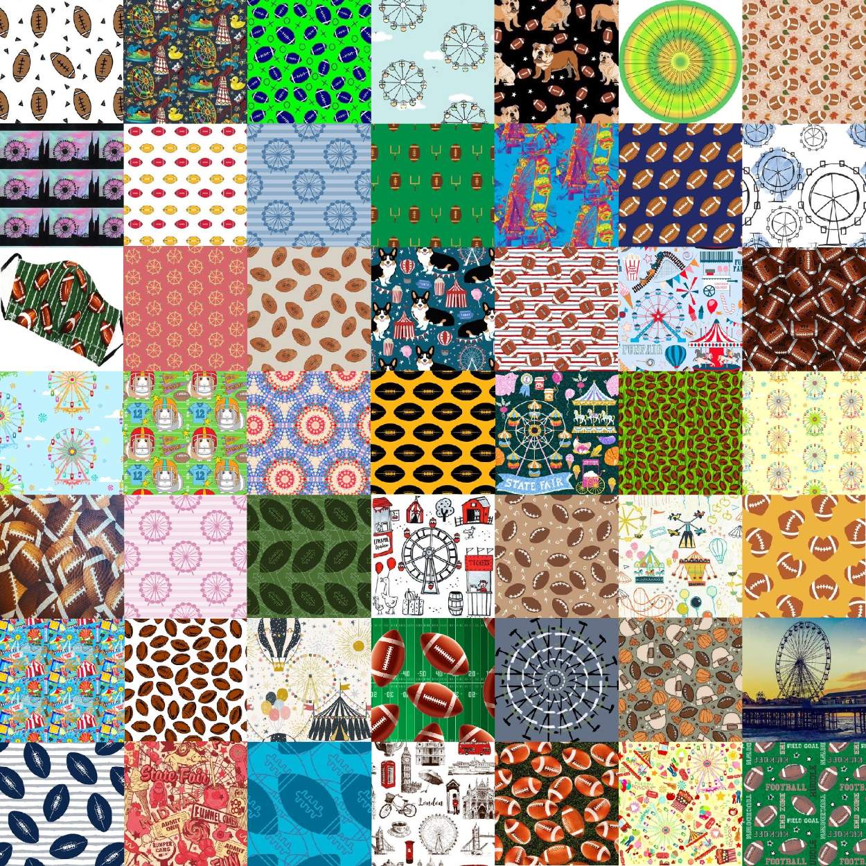 Solve Footballs and Ferris Wheels jigsaw puzzle online with 100 pieces