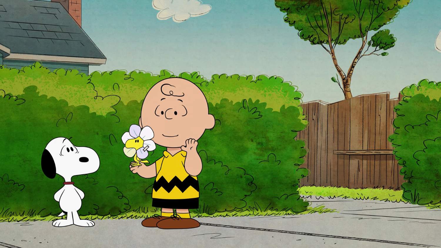 Solve Snoopy and Charlie Brown jigsaw puzzle online with 45 pieces