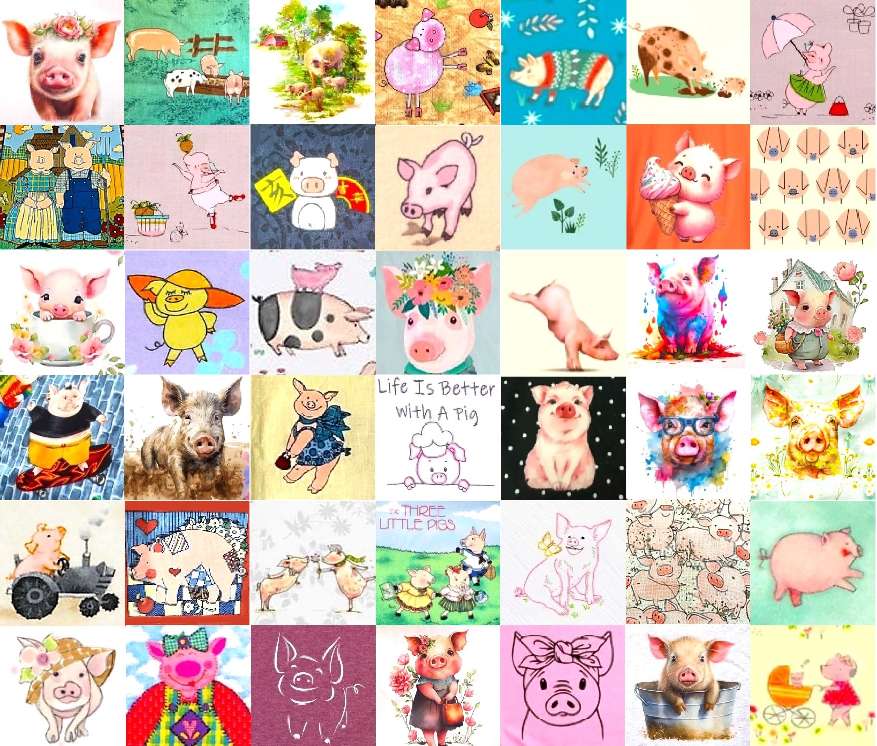 Solve PATCHWORK PIGS jigsaw puzzle online with 143 pieces