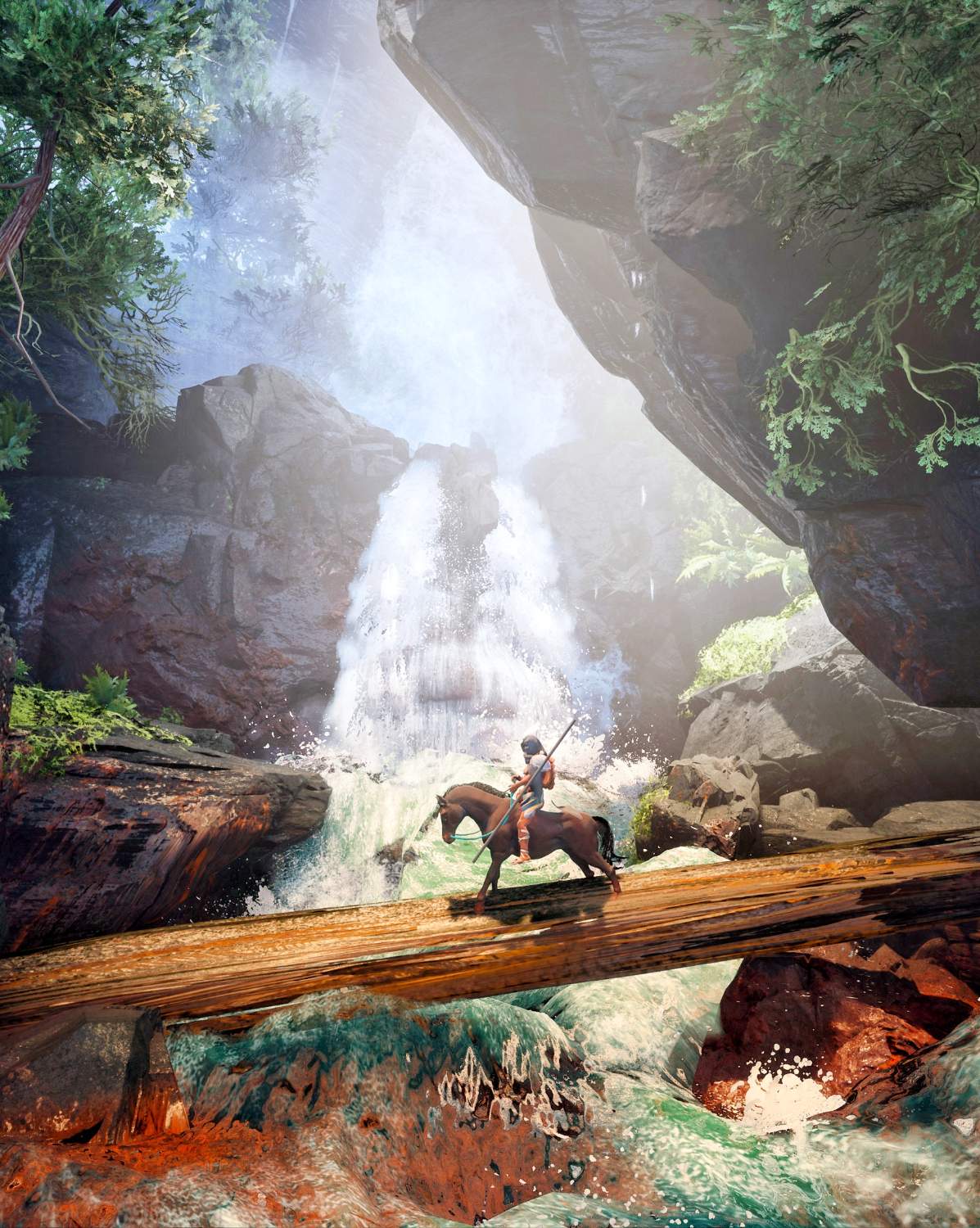 Solve Waterfall by Tyler jigsaw puzzle online with 180 pieces