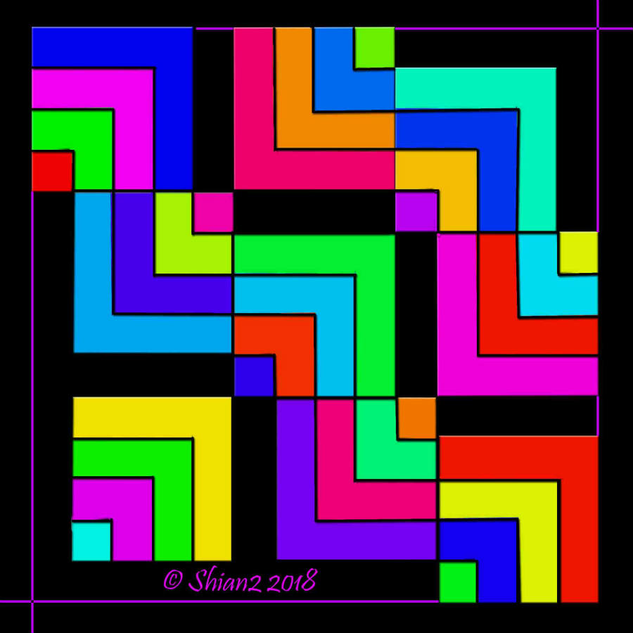 Puzzle | 64 piezas | Quartered Squares - Inspired by a Quilt Pattern ...